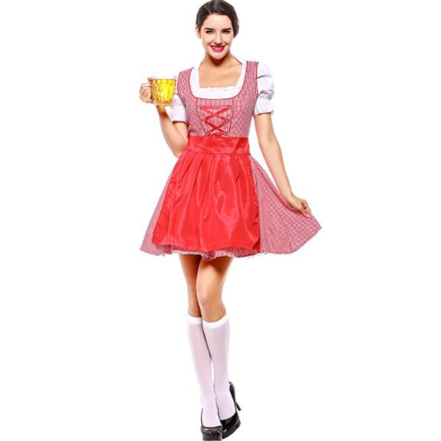Bavarian Cosplay Bar Waitress Uniform Women German Oktoberfest Costume ...