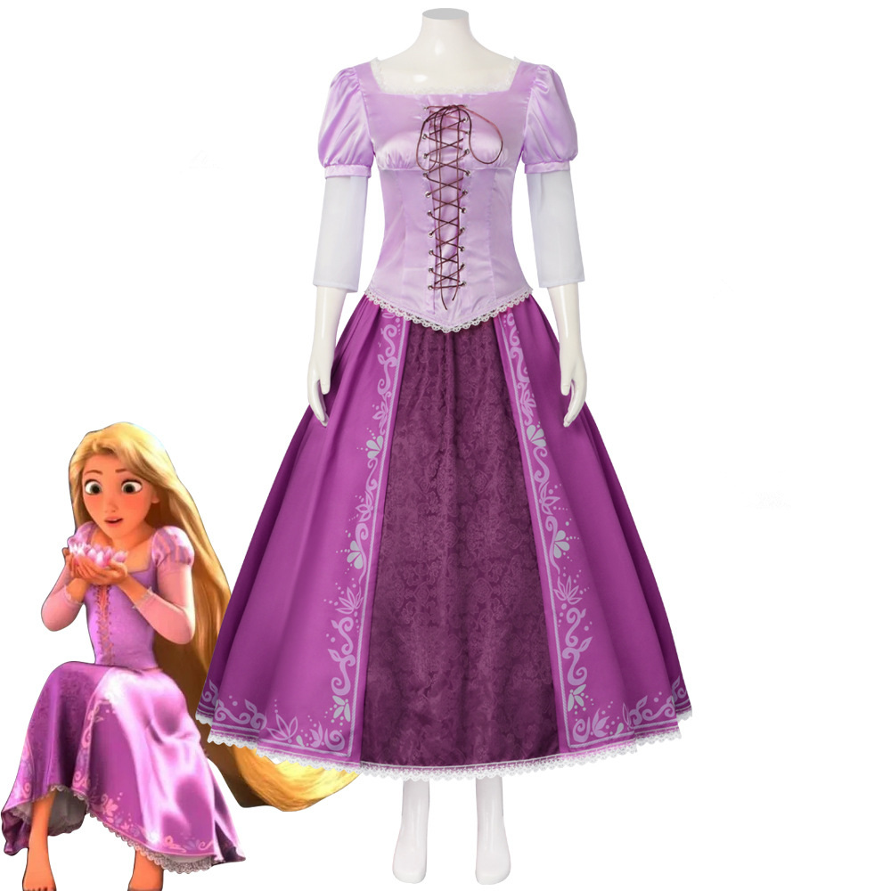 Buy Halloween Rapunzel Princess Cosplay Uniform Tangled Role Playing ...